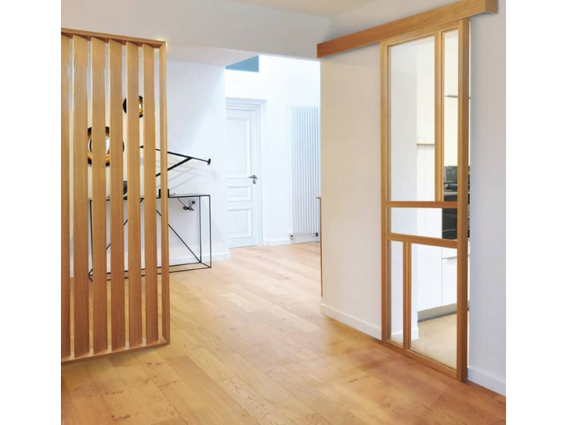 Claustra à Lames Obliques en Chêne sur mesure