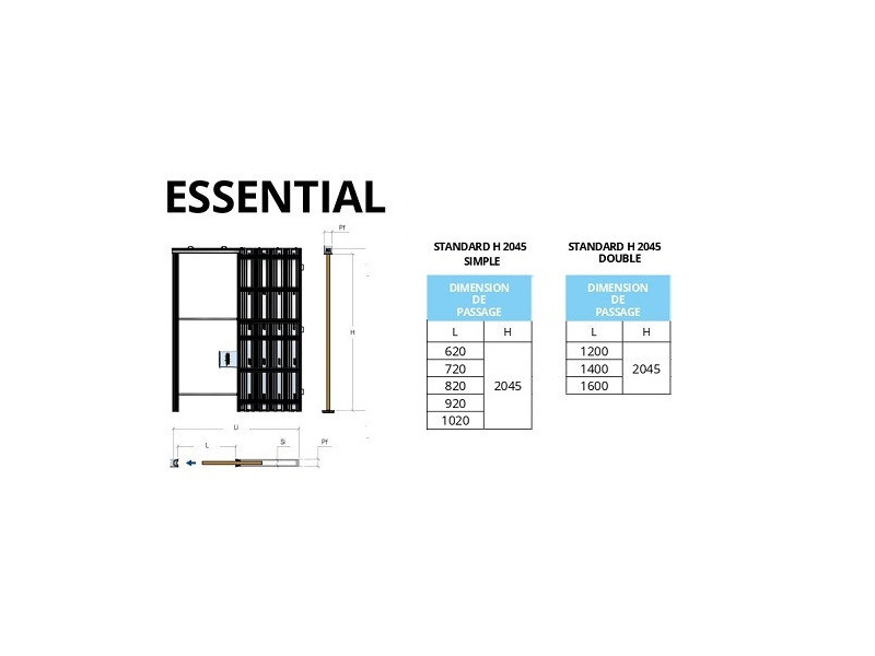 Bloc porte complet Essential vantail simple