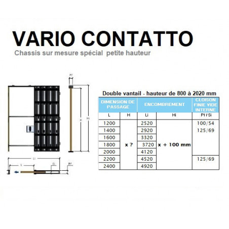 Châssis galandage Scrigno Vario format passe plat.